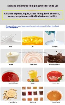 China High Speed Automatic Cosmetic Cream Filling Machine Tomato Sauce Filling Machine Peanut Butter Filler with Conveyor for sale