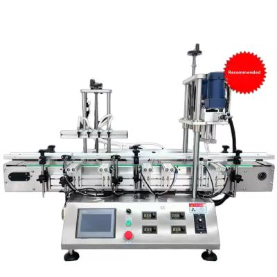 China Tabletop 4 Heads Magnetic Pump Filling Filler and Capper Integrated Machine 2 in 1 for Small Essential Oil Chemical Liquid for sale