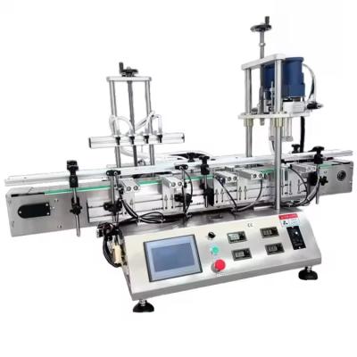China Tabletop 4 Heads Magnetic Pump Filling Filler and Capper Integrated Machine 2 in 1 for Small Essential Oil Chemical Liquid for sale