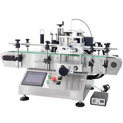 China Factory Price Semi-Automatic Bottle Labeling Machine Electric Metal Sticker Applicator for Plastic Glass Bottle Used Motor for sale