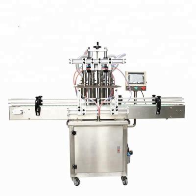 China 4 Nozzles Automatic Straight Line High Speed Piston Type Inline Overflow 1-5L Wine Liquid Bottled Water Filling Machine for sale