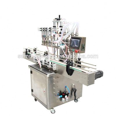 China 4 Nozzles Automatic Straight Line High Speed Piston Type Inline Overflow 1-5L Wine Liquid Bottled Water Filling Machine for sale