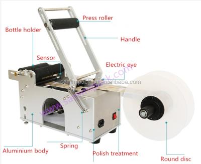 Китай Лучшая цена полуавтоматической этикетировочной машины для круглых бутылок продается
