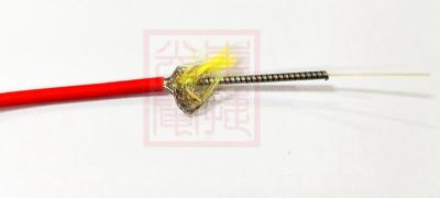 China 1F 62.5/125 OM1 armored sensing fiber cable, temperature sensing cable, red LSZH jacket for sale