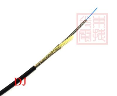 China 1-core SM tactical armored fiber cable，PU jacket, black jacket, telecommunication cable, indoor cable, rodent-resistant for sale