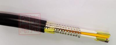 China 192F armroed fiber cable, PU jacket, telecommunication cable, rodent-resistant for sale
