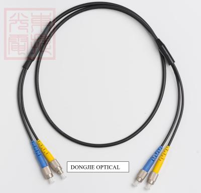 China 2F armored fiber patch cord, ST connector, rodent-resistant  FTTH cable, LSZH outer jacket, Spiral tube, for sale