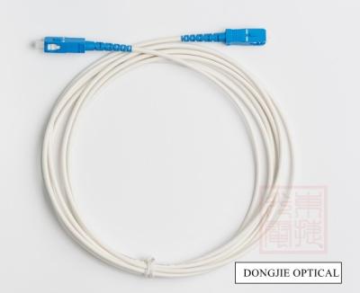 China 1F armored fiber patch cord, SC connector, white LSZH outer jacket, FTTA cable， for sale