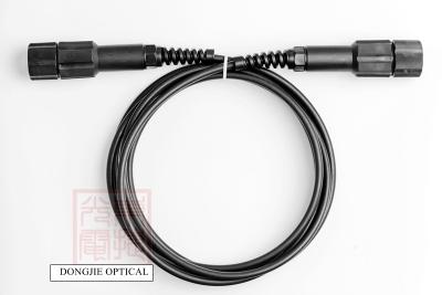 China 2F blacK armored fiber patch cord, LC with PDLC connector, rodent-resistant cable, LSZH, PVC, outer jacket, Spiral tube, for sale