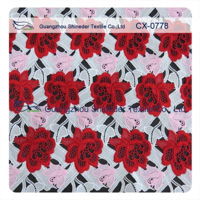 China Muti - Color Embroidered Crochet Lace Dressmaking Fabric For Lady for sale
