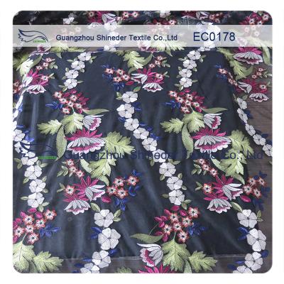 China Coast Multi - Color Floral Lace Fabric Cotton Lace Trim For Wedding Dress for sale