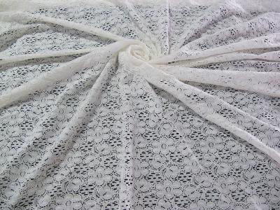 Tessuto di nylon del pizzo del cotone floreale dell'avorio con la tintura libera dell'azo per signora Dress CY-DK0029