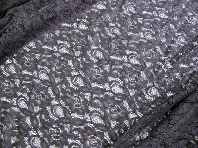 Cina tessuto di nylon CY-LW0032 tricottato il nero del pizzo del cotone solubile in acqua di 150cm in vendita