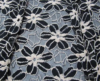 中国 黒い/白女性のための Garment Sunflower Pattern CY-DK0008 伸縮性があるレースの生地を編みました 販売のため