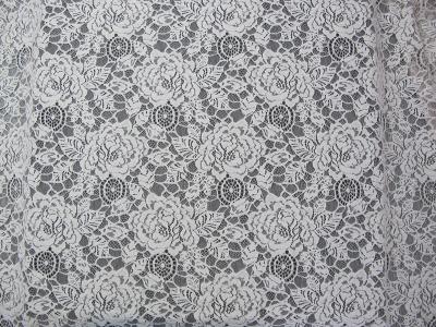 Eco Friendly Cotton Nylon Flower Lace Fabric White For Blouse OEM ODM