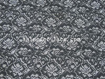 Chine Fleur sur toute la surface de tissu de dentelle de bout droit de noir de conception de Custume pour les femmes SYD-0184 à vendre