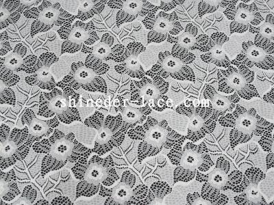 Chine Tissu en nylon blanc de dentelle de bout droit de Spandex avec la conception de fleur pour le vêtement SYD-0186 à vendre