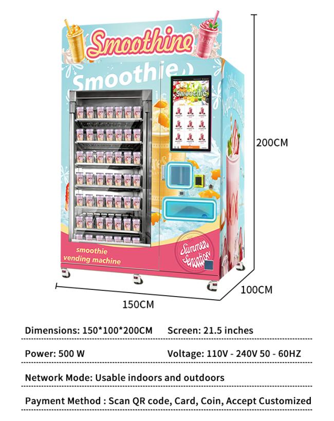 Caiyunjuan Commercial Classic Smoothie Vending Machine Fully Automatic Machine Frozen Drink Stylish Smoothie Machine