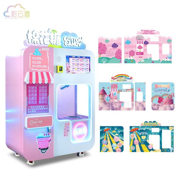 Quality Fully Automatic Cotton Candy Machine In Mall Customized Fairy Floss Vending for sale