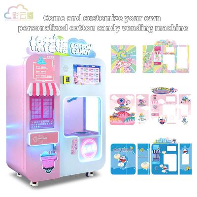 China LCD-scherm Candy Floss Vending Machine 50Hz Coin Operated Cotton Candy Machine In Mall Te koop