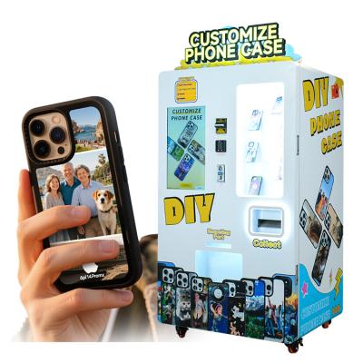 China 350Kg Diy Phone Case Vending Machine Customized With 32 Inch Wave Crystal Display for sale