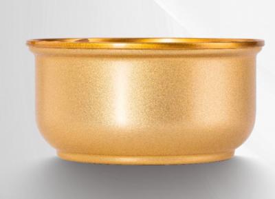 China Gold Coated Bowl Shaped Can Iron Two Piece Can 98.90mm Inner Diameter 260g Weight 50mm Height Easy Peel for sale