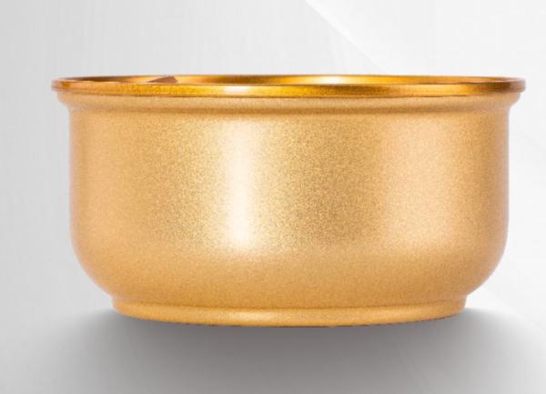 Quality Gold Coated Bowl Shaped Can Iron Two Piece Can 98.90mm Inner Diameter 260g for sale