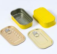 Quality Customization Rectangular Tin Cans Stackable Food Grade 125g Two Piece Cans for sale