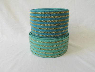 China Polyester Jacquard Gold Greater-than Sign Ribbon for sale