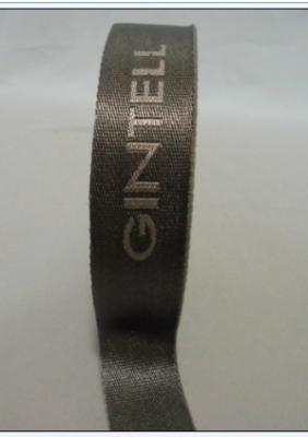 China Grey Polyester Jacquard Letter Ribbon for sale