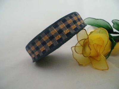 China 2.5cm Polyester Grid Design Jacquard Ribbons Garment Accessories Home textiles ribbons for sale