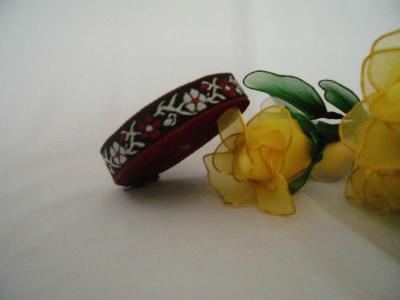 China Traditional 1.3cm Polyester Flower Design Jacquard Ribbons  Flower ribbons for sale
