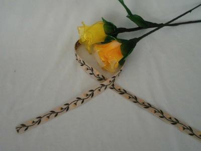 China Traditional 1.3cm Flower and leaf Design Jacquard Polyester Ribbons Flower ribbons for sale