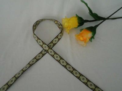 China Traditional 2cm Flower  Design Jacquard Polyester Ribbons Flower ribbons for sale