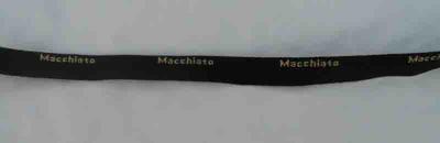 China Sale Black 1cm Letter design Polyester Master Ribbons for sale