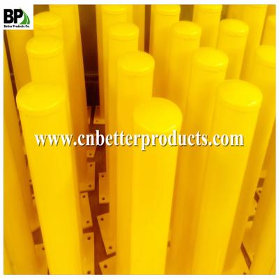 China hot dipped galvanized and painted yellow fixed steel bollards for traffic safety for sale