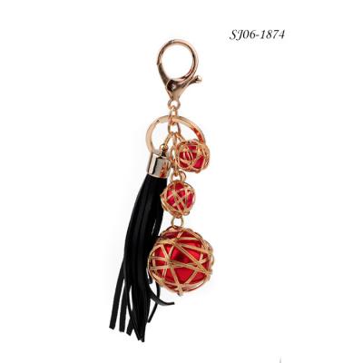 China Key Chain SJ06-1874 woven keychains wooden keychain for sale