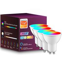 Quality 600lm Tuya Smart GU10 LED Light Bulb Dimmable RGB WiFi Spotlight with Bluetooth for sale