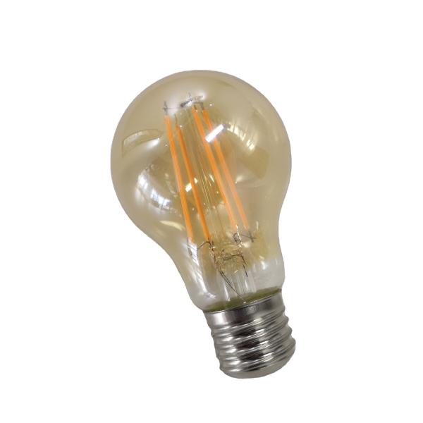 Quality 220-240V E27 LED Bulb Light Clear Glass A60 Warm White LED Filament Light Bulb for Indoor for sale