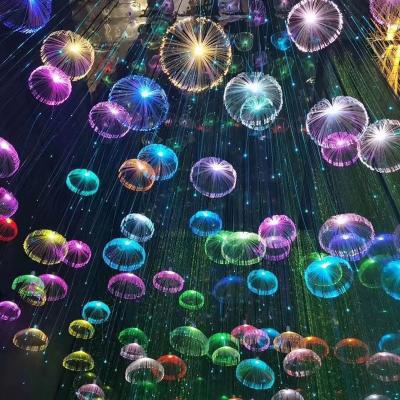 China NO Dimmer Support LED Fiber Optic Jellyfish Lamp for Outdoor Shopping Mall Decoration for sale