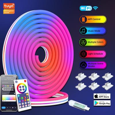 Quality 2000lm RGB Neon Light Strip 1m 2m 3m 5m Tuya WiFi App Control IP67 5V Input for for sale