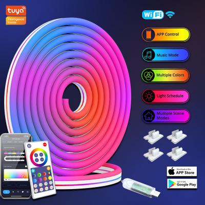 Quality 2000lm RGB Neon Light Strip 1m 2m 3m 5m Tuya WiFi App Control IP67 5V Input for for sale