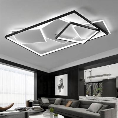 China Acrylic Cover Modern Simple Round Ceiling Light for Living Room in Black White Grey for sale