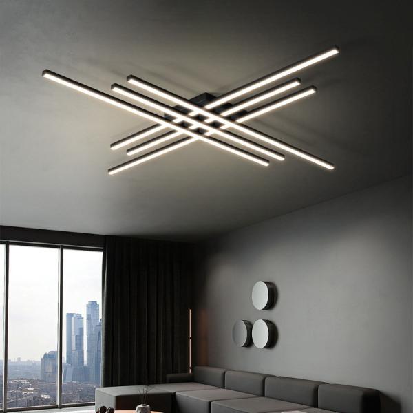 Quality 90W LED Intelligent Ceiling Light for Living Room Creative Line Design High Quality Aluminum Lamp Body Large Size Bedroom Light for sale