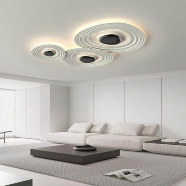 Quality Simple Luxury Smart LED Ceiling Light for Living Room Surface Mounted AC200-240V Iron Base for sale