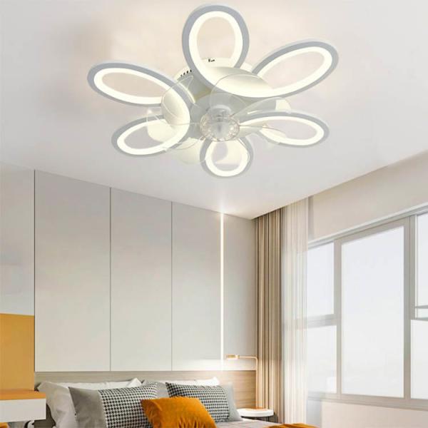 Quality Modern Home 36-60W LED Smart Electric Ceiling Fan with Light Iron Body Pure Copper Motor for sale