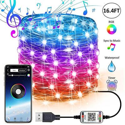 China 80 Ra Color Rendering Index USB Bluetooth RGB LED String for Outdoor Tree Decoration for sale