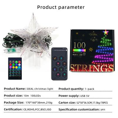 China RGB Colorful Light String USB Colorful Light LED Christmas Tree Light Strip with Agi32 Layout and 1- for sale