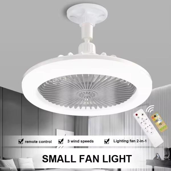 Quality Modern 3 Color Dimming Room Hotel Desk E27 360 Rotating Mini Fan Lamp Led Ceiling Fan With Light And Remote for sale