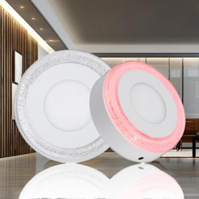 China 12 4W Two Round LED Surface Double Color Panel Light with Face Diameter Size of 195mm for sale